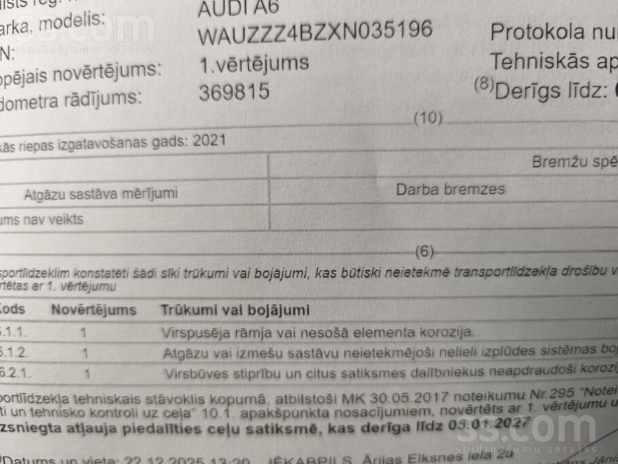 Grey Audi A6 1998 in Jekabpils, with an engine capacity of 2.40 L and mileage of 370 thousand km for 1150 €, photo 8 on AUTOMOTO.COM.LV