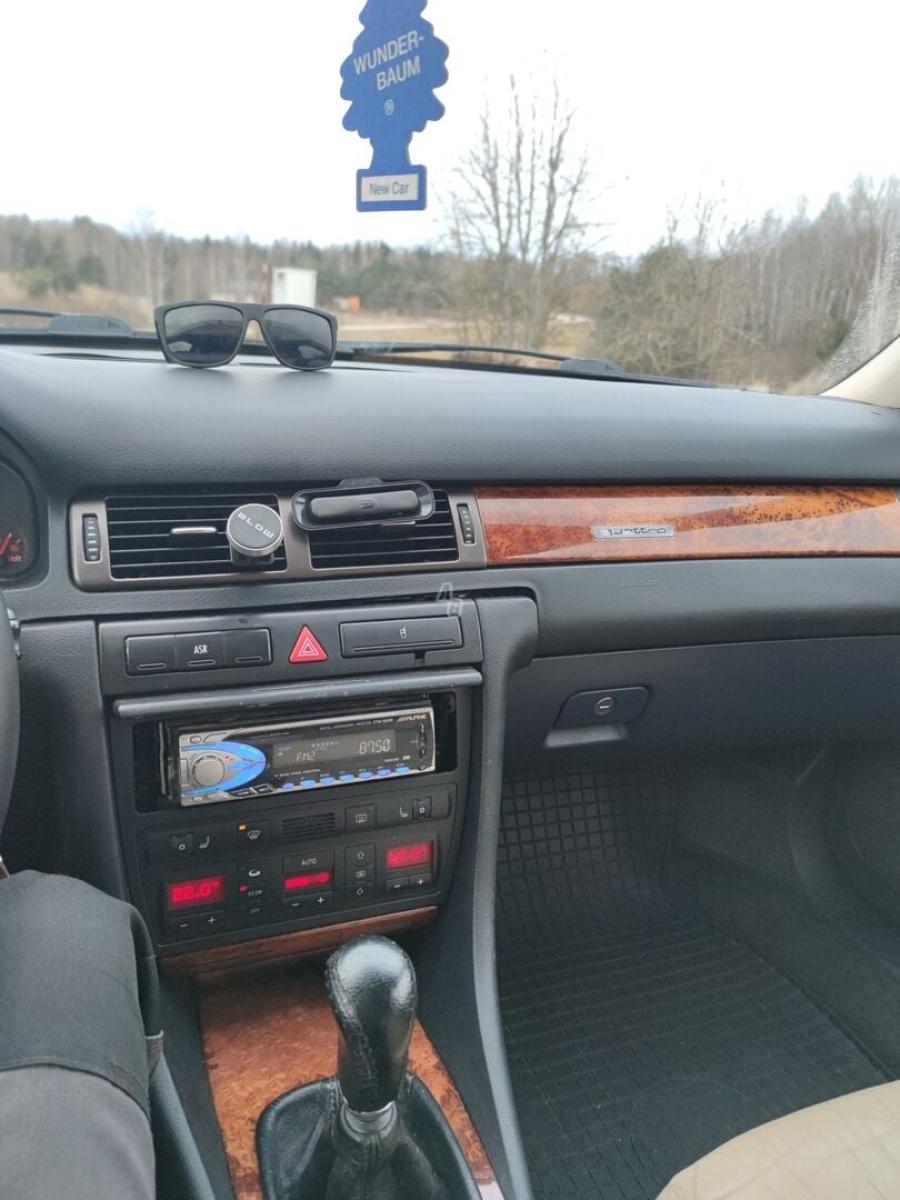 Grey Audi A6 2000 in Vilnius, with an engine capacity of 2.70 L and mileage of 279 thousand km for 2000 €, photo 9 on AUTOMOTO.COM.LV