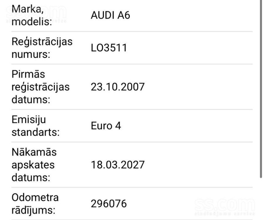 Pelēks Audi A6 2007 Rīga, ar dzinēja tilpumu 3.00 L un nobraukumu 297 tūkst. km par 3390 €, foto 34 vietnē AUTOMOTO.COM.LV