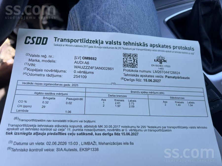 Серый Ауди А6 2009 в Лимбажи, объемом двигателя 2.00 л и пробегом 254 тыс. км за 5550 €, фото 31 на AUTOMOTO.COM.LV