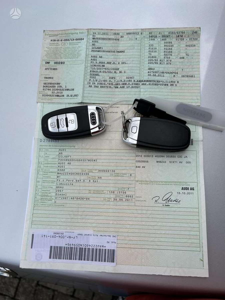 Grey Audi A6 2011 in Vilkaviskis, with an engine capacity of 2.97 L and mileage of 636 thousand km for 5300 €, photo 28 on AUTOMOTO.COM.LV
