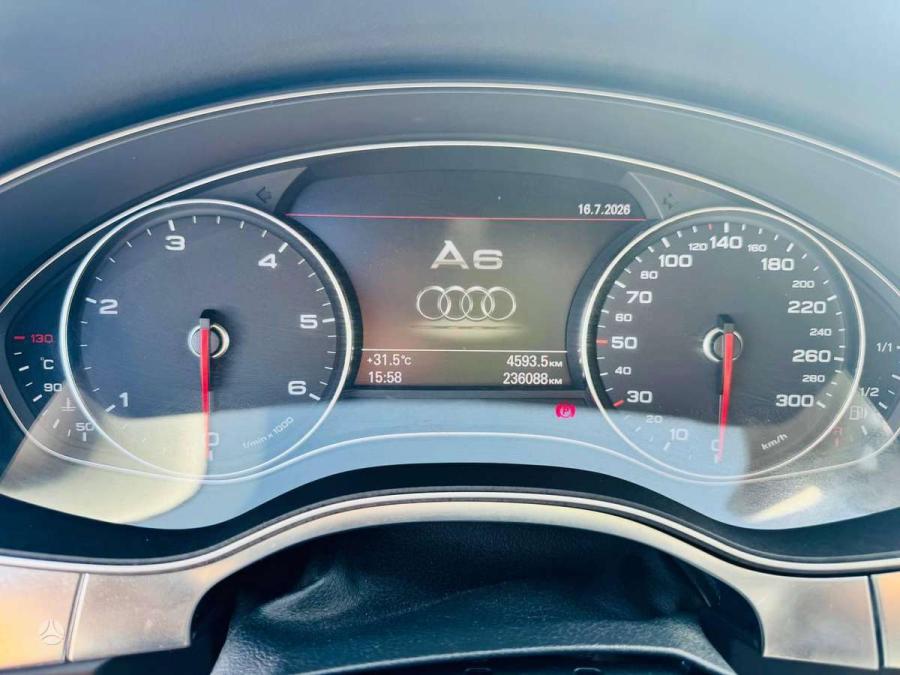 Grey Audi A6 2013 in Kaunas, with an engine capacity of 1.97 L and mileage of 236 thousand km for 9200 €, photo 13 on AUTOMOTO.COM.LV