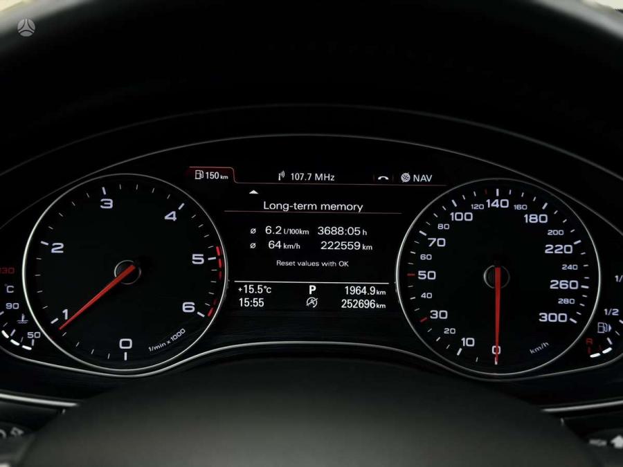 Grey Audi A6 2015 in Vilnius, with an engine capacity of 1.97 L and mileage of 253 thousand km for 12100 €, photo 30 on AUTOMOTO.COM.LV