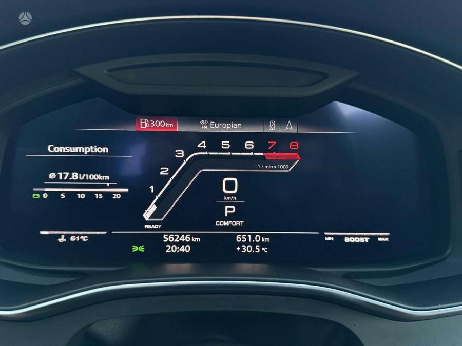 Grey Audi A6 2020 in Vilnius, with an engine capacity of 3.00 L and mileage of 56 thousand km for 32000 €, photo 35 on AUTOMOTO.COM.LV