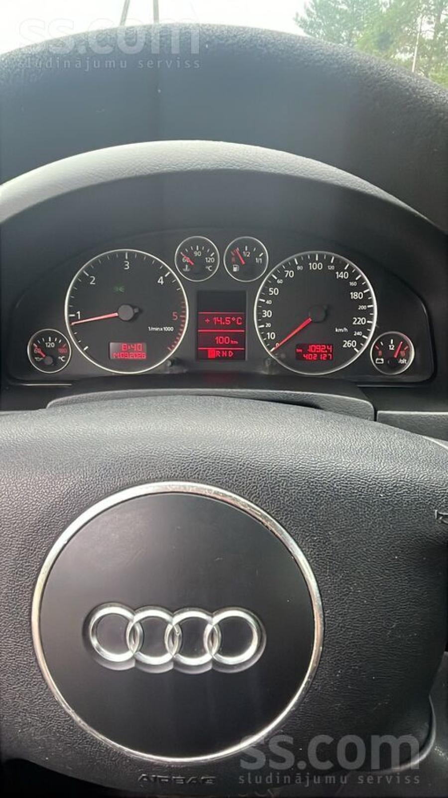 Grey Audi A6 2002 in Riga, with an engine capacity of 2.50 L and mileage of 402 thousand km for 1500 €, photo 5 on AUTOMOTO.COM.LV