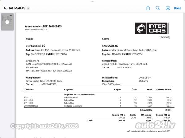 Серый Ауди А6 2007 в Тарту, объемом двигателя 3.00 л и пробегом 290 тыс. км за 3450 €, фото 3 на AUTOMOTO.COM.LV
