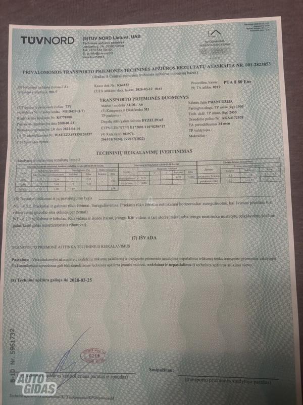 Серый Ауди А6 2008 в Вильнюс, объемом двигателя 3.00 л и пробегом 305 тыс. км за 3700 €, фото 2 на AUTOMOTO.COM.LV