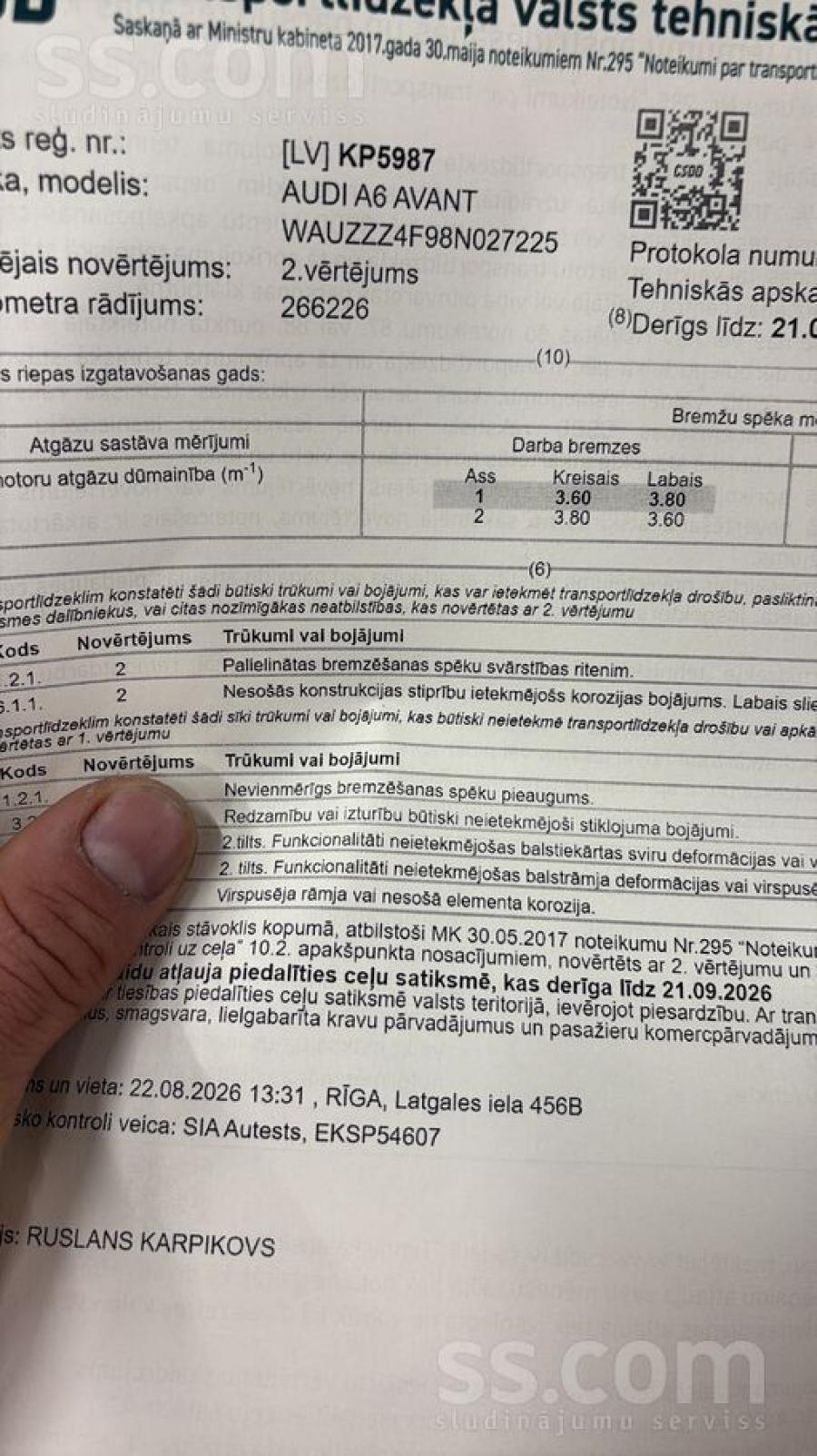 Pelēks Audi A6 2008 Rīga, ar dzinēja tilpumu 3.00 L un nobraukumu 266 tūkst. km par 1890 €, foto 12 vietnē AUTOMOTO.COM.LV