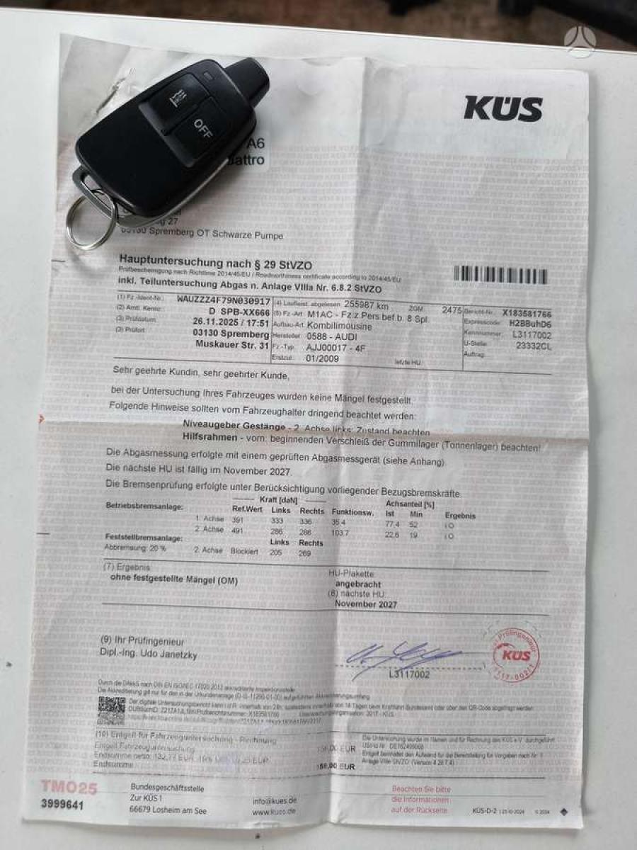 Pelēks Audi A6 2009 Viļņa, ar dzinēja tilpumu 2.97 L un nobraukumu 268 tūkst. km par 6800 €, foto 37 vietnē AUTOMOTO.COM.LV