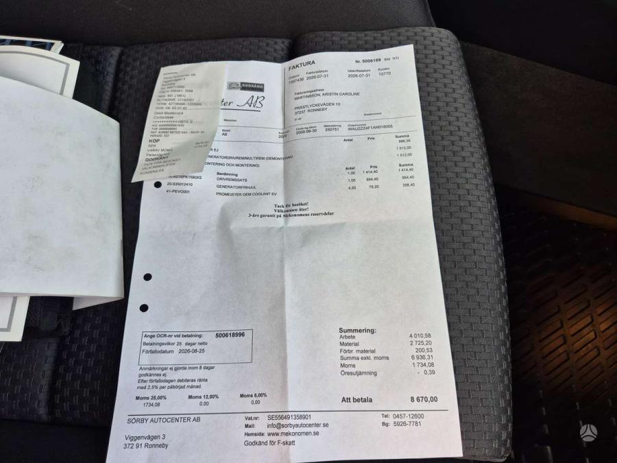 Серый Ауди А6 2009 в Утена, объемом двигателя 1.97 л и пробегом 250 тыс. км за 5490 €, фото 37 на AUTOMOTO.COM.LV