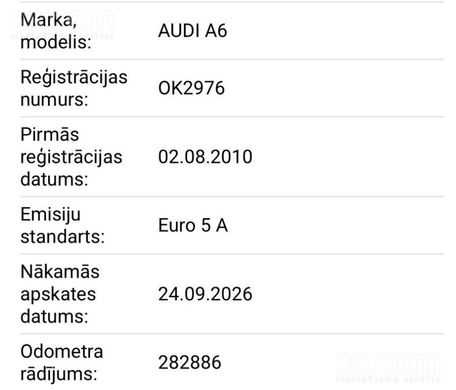 Pelēks Audi A6 2010 Rīga, ar dzinēja tilpumu 3.00 L un nobraukumu 283 tūkst. km par 5390 €, foto 32 vietnē AUTOMOTO.COM.LV