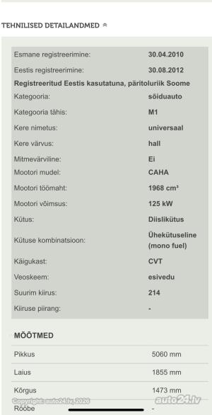 Pelēks Audi A6 2010 Tartu, ar dzinēja tilpumu 2.00 L un nobraukumu 127 tūkst. km par 8999 €, foto 13 vietnē AUTOMOTO.COM.LV