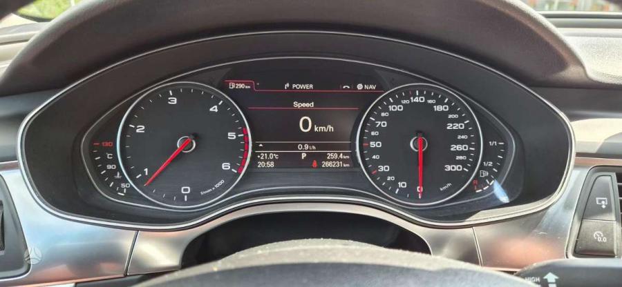 Grey Audi A6 2011 in Vilnius, with an engine capacity of 2.97 L and mileage of 266 thousand km for 7500 €, photo 11 on AUTOMOTO.COM.LV