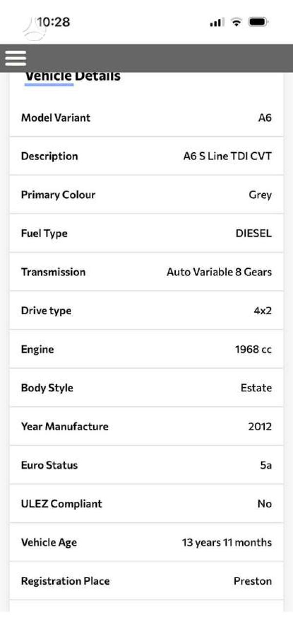 Grey Audi A6 2012 in Telschi, with an engine capacity of 1.97 L and mileage of 334 thousand km for 4200 €, photo 8 on AUTOMOTO.COM.LV