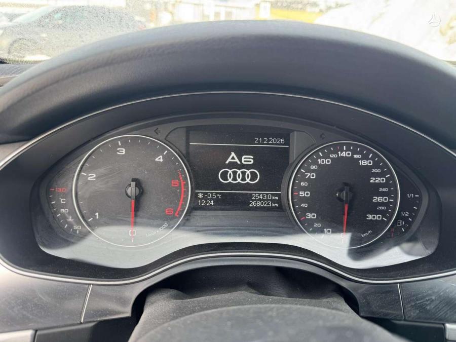 Grey Audi A6 2012 in Kaunas, with an engine capacity of 2.97 L and mileage of 268 thousand km for 8999 €, photo 12 on AUTOMOTO.COM.LV