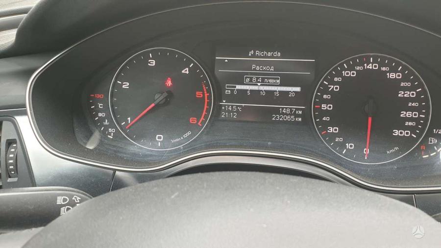 Grey Audi A6 2012 in Elektrenai, with an engine capacity of 1.97 L and mileage of 232 thousand km for 8200 €, photo 7 on AUTOMOTO.COM.LV