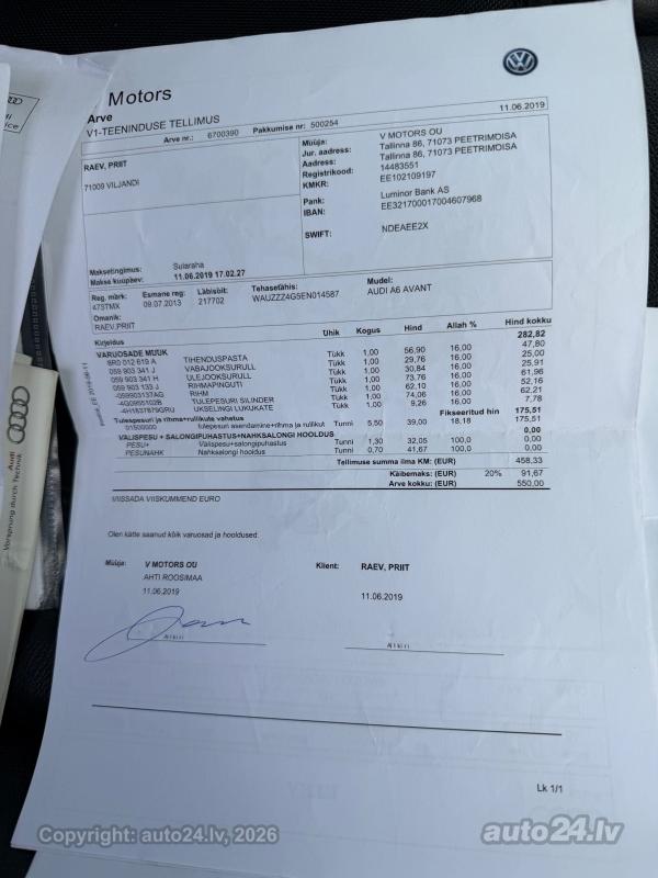 Серый Ауди А6 2013 в Таллин, объемом двигателя 3.00 л и пробегом 354 тыс. км за 4999 €, фото 7 на AUTOMOTO.COM.LV