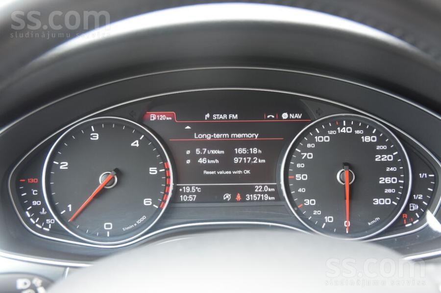 Pelēks Audi A6 2013 Rīga, ar dzinēja tilpumu 3.00 L un nobraukumu 315 tūkst. km par 8450 €, foto 26 vietnē AUTOMOTO.COM.LV