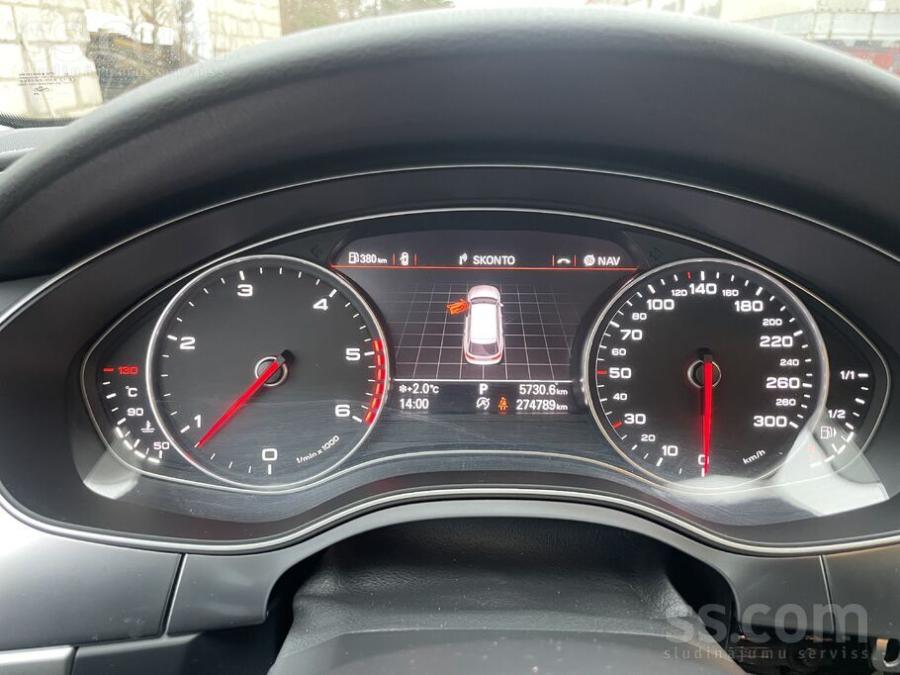 Grey Audi A6 2014 in Riga, with an engine capacity of 3.00 L and mileage of 276 thousand km for 9350 €, photo 32 on AUTOMOTO.COM.LV