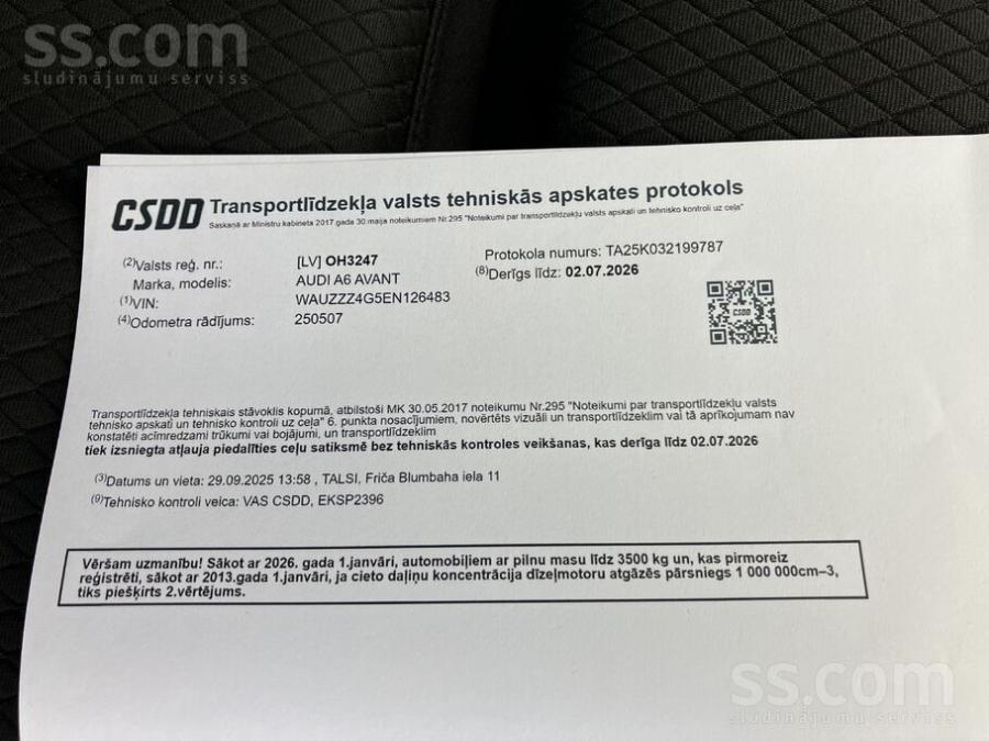 Grey Audi A6 2014 in Talsi, with an engine capacity of 3.00 L and mileage of 251 thousand km for 12500 €, photo 23 on AUTOMOTO.COM.LV