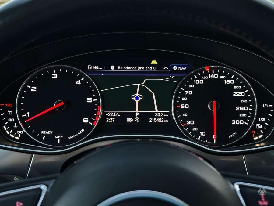 Grey Audi A6 2015 in Vilnius, with an engine capacity of 2.97 L and mileage of 215 thousand km for 18999 €, photo 41 on AUTOMOTO.COM.LV