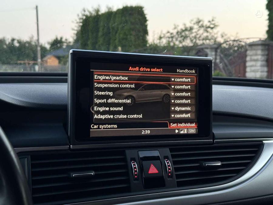 Grey Audi A6 2015 in Vilnius, with an engine capacity of 2.97 L and mileage of 215 thousand km for 18999 €, photo 45 on AUTOMOTO.COM.LV