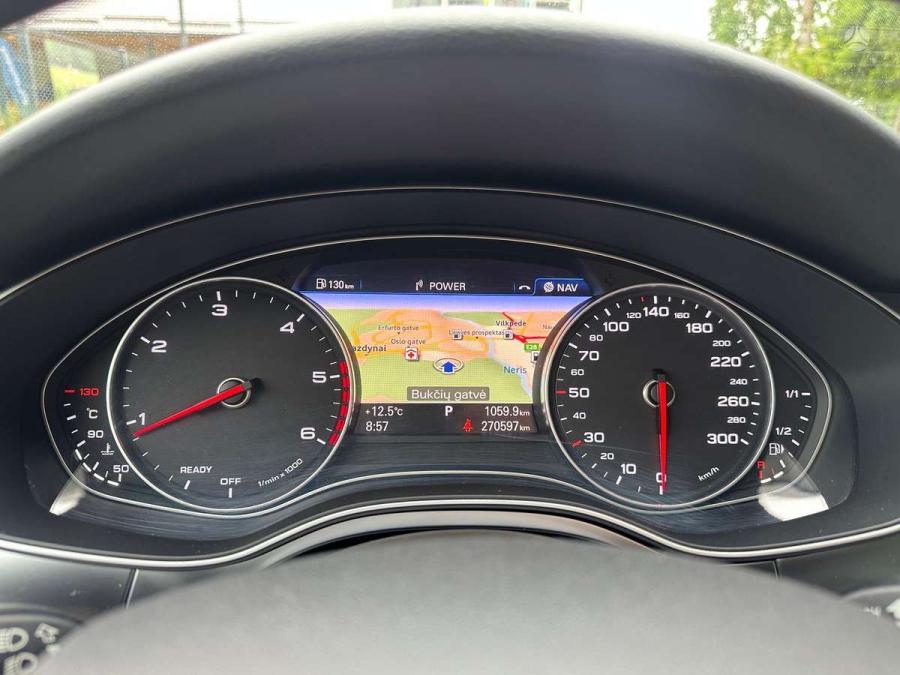 Grey Audi A6 2015 in Vilnius, with an engine capacity of 1.97 L and mileage of 271 thousand km for 12900 €, photo 42 on AUTOMOTO.COM.LV