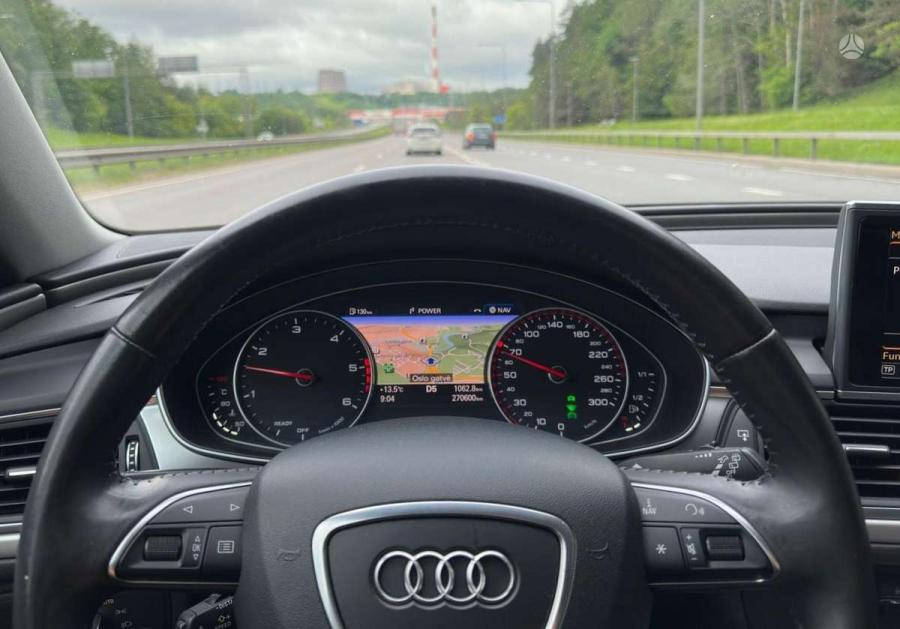Grey Audi A6 2015 in Vilnius, with an engine capacity of 1.97 L and mileage of 271 thousand km for 12900 €, photo 43 on AUTOMOTO.COM.LV