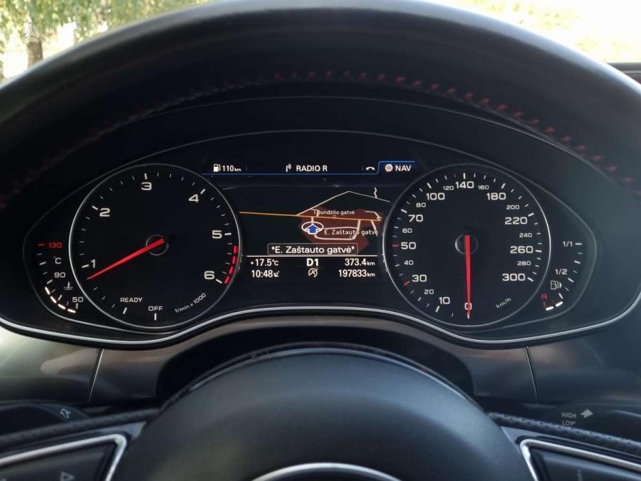 Grey Audi A6 2016 in Vilnius, with an engine capacity of 2.97 L and mileage of 198 thousand km for 20199 €, photo 32 on AUTOMOTO.COM.LV