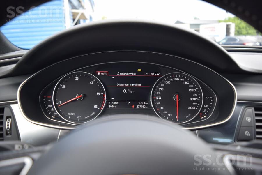 Grey Audi A6 2017 in Riga, with an engine capacity of 3.00 L and mileage of 237 thousand km for 19900 €, photo 12 on AUTOMOTO.COM.LV