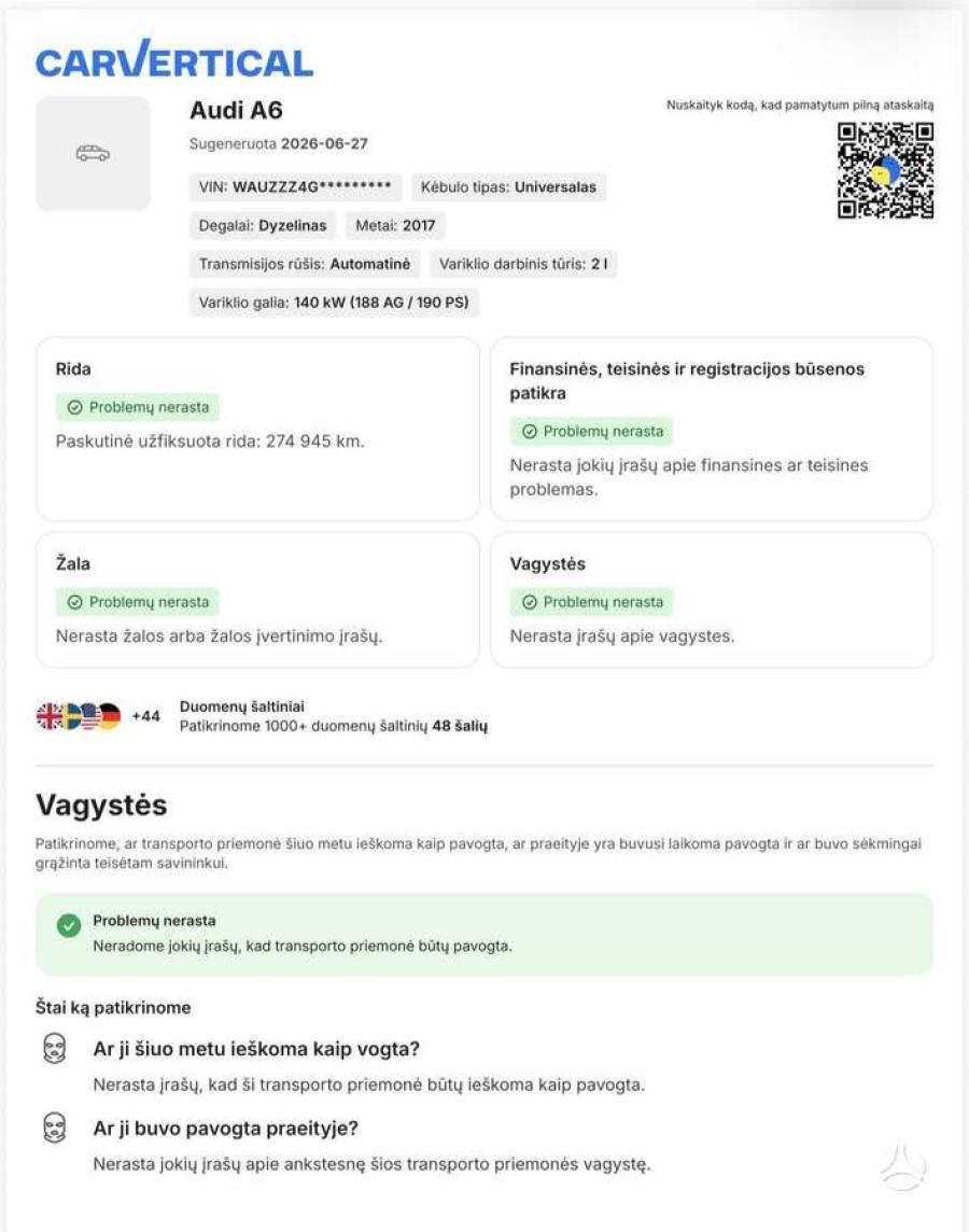 Серый Ауди А6 2017 в Пренай, объемом двигателя 1.97 л и пробегом 276 тыс. км за 13200 €, фото 43 на AUTOMOTO.COM.LV
