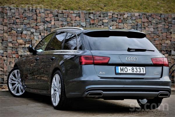 Audi A6 2017 in Riga on AUTOMOTO.COM.LV Grey Audi A6 2017 in Riga, with an engine capacity of 3.00 L and mileage of 107 thousand km for 27900 €, photo 4 on AUTOMOTO.COM.LV