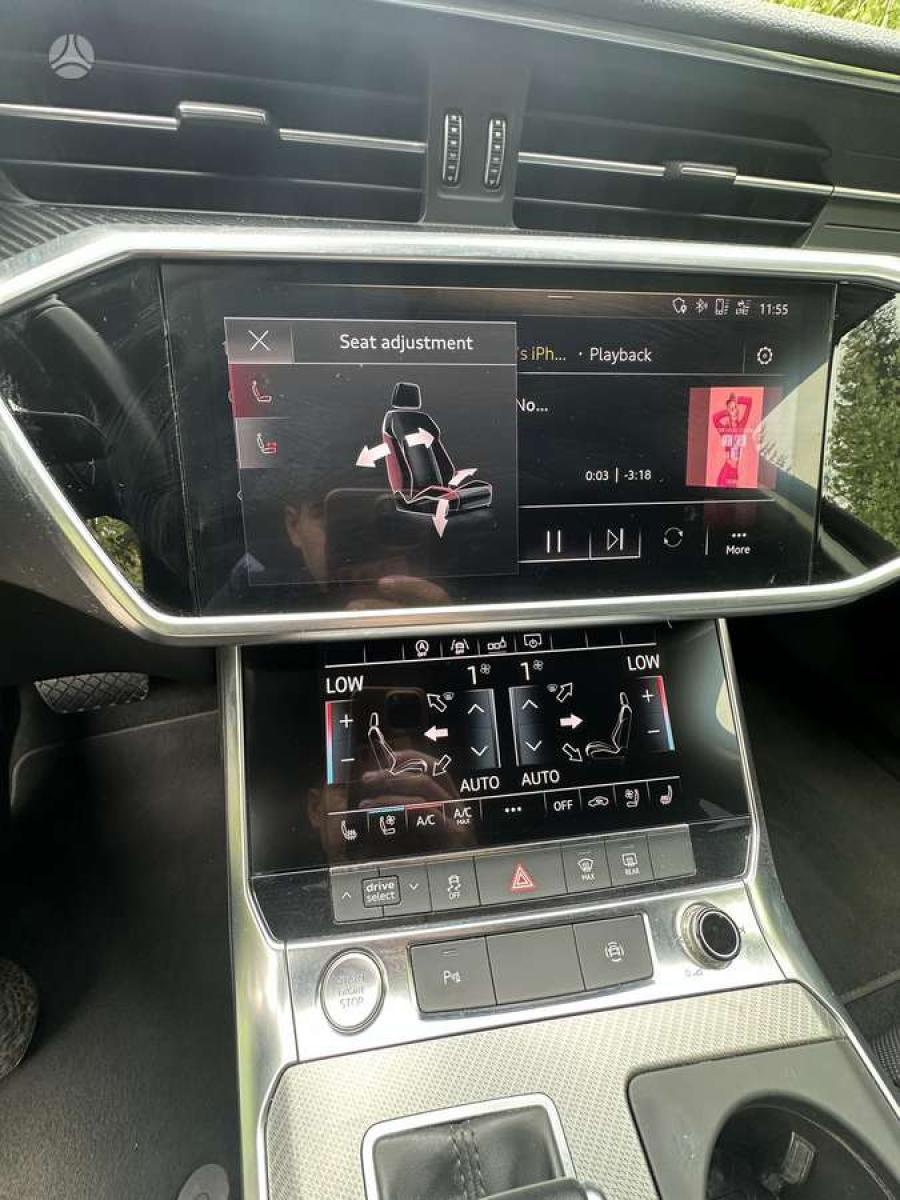 Grey Audi A6 2019 in Vilnius, with an engine capacity of 2.97 L and mileage of 128 thousand km for 22300 €, photo 13 on AUTOMOTO.COM.LV