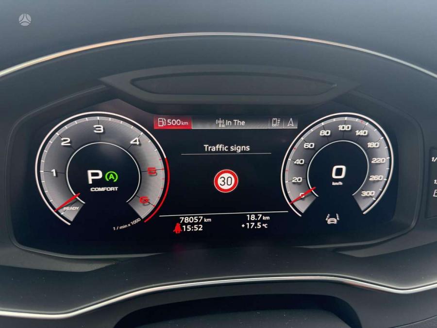 Grey Audi A6 2019 in Vilnius, with an engine capacity of 1.97 L and mileage of 78 thousand km for 25500 €, photo 14 on AUTOMOTO.COM.LV