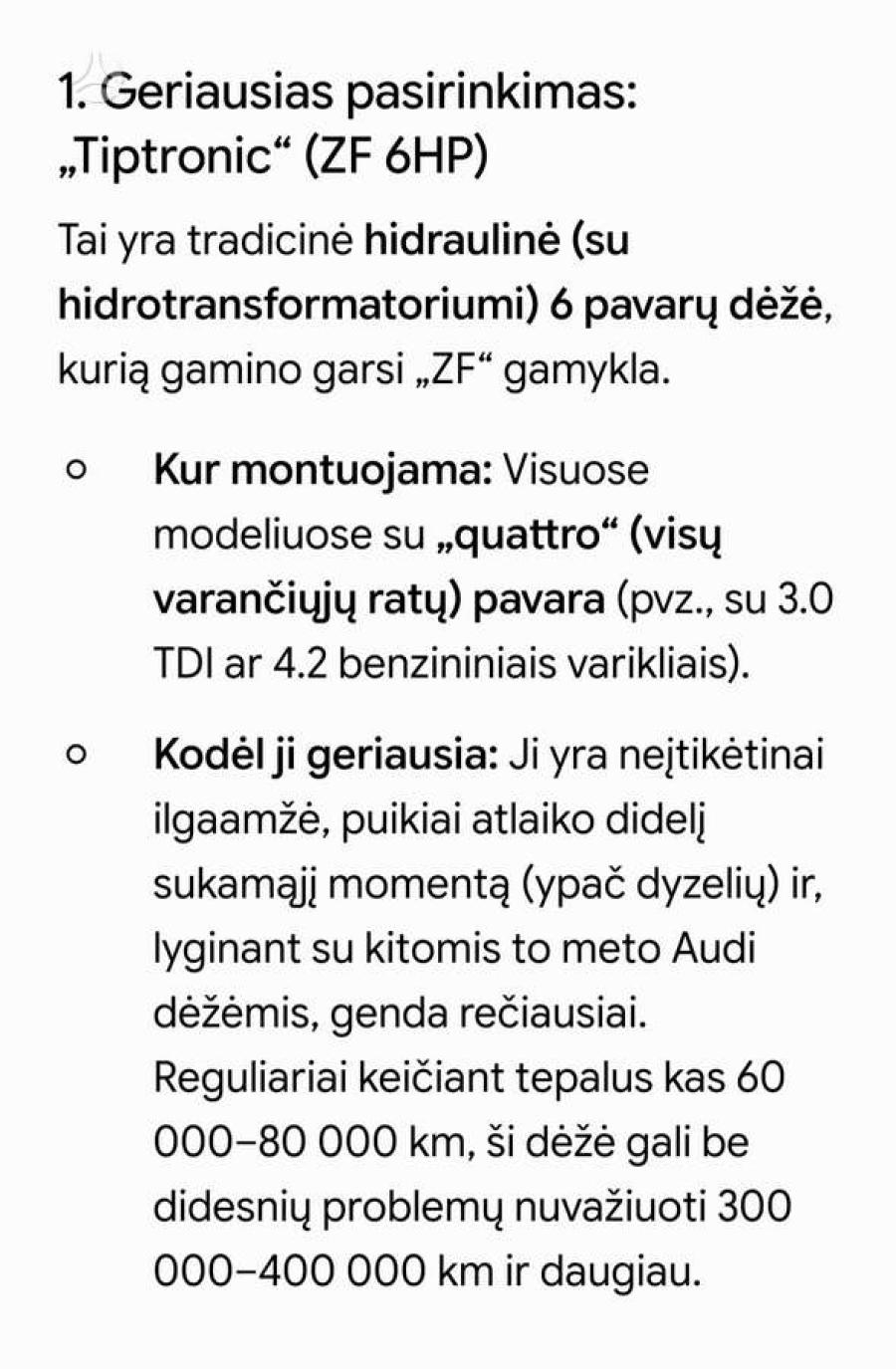 Audi A6 2005 in Vilnius, with an engine capacity of 3.00 L and mileage of 402 thousand km for 1400 €, photo 12 on AUTOMOTO.COM.LV