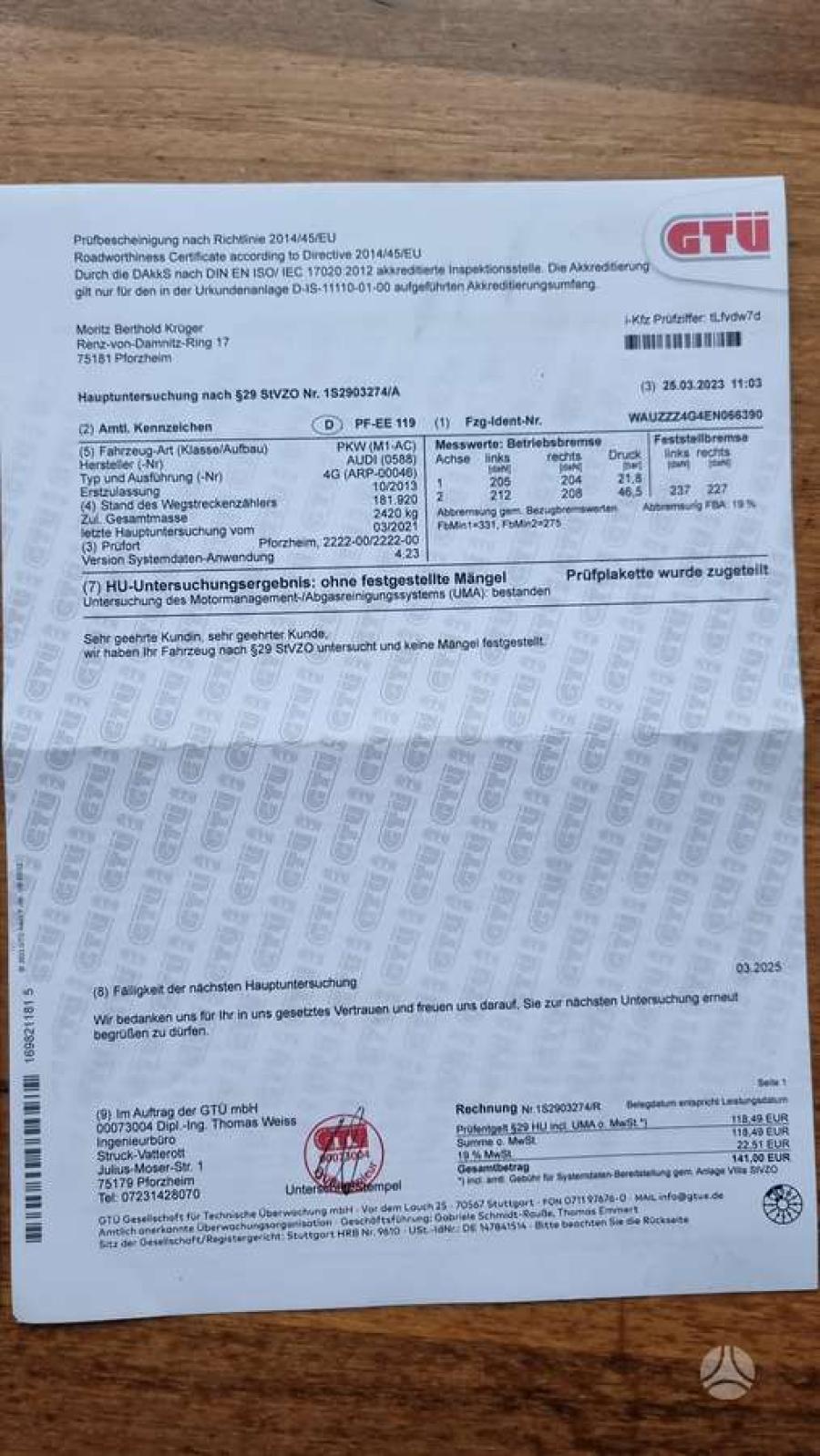 Audi A6 2013 in Vilnius, with an engine capacity of 3.00 L and mileage of 212 thousand km for 11900 €, photo 51 on AUTOMOTO.COM.LV