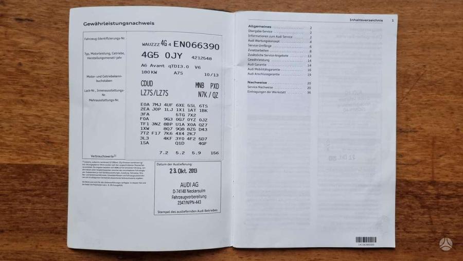 Audi A6 2013 in Vilnius, with an engine capacity of 3.00 L and mileage of 212 thousand km for 11740 €, photo 52 on AUTOMOTO.COM.LV