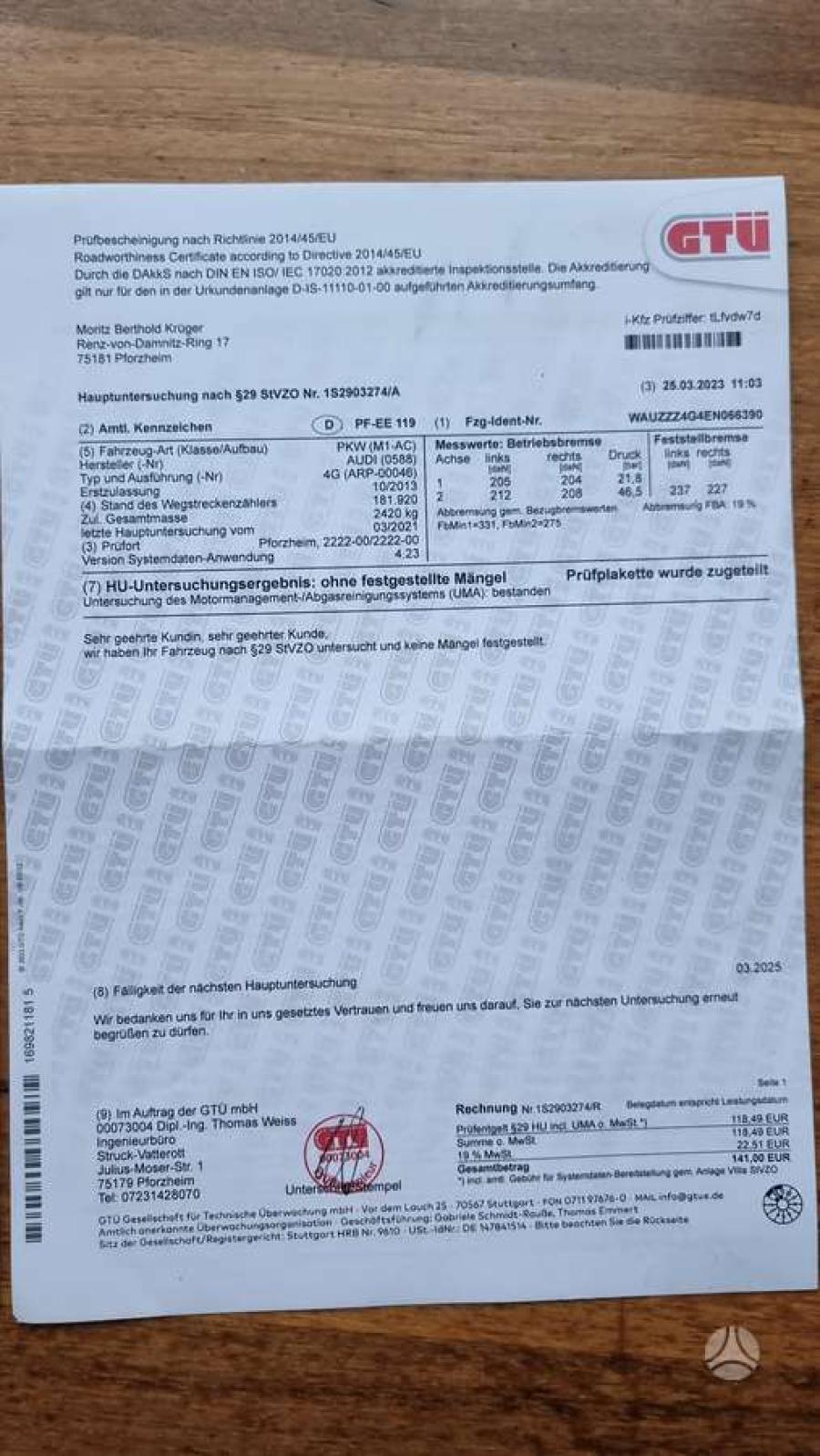 Audi A6 2013 in Vilnius, with an engine capacity of 3.00 L and mileage of 212 thousand km for 11740 €, photo 57 on AUTOMOTO.COM.LV