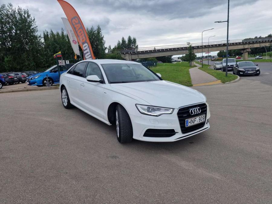 White Audi A6 2013 in Kaunas, with an engine capacity of 2.97 L and mileage of 241 thousand km for 11500 €, photo 1 on AUTOMOTO.COM.LV