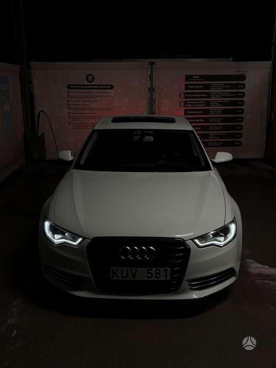 White Audi A6 2014 in Vilnius, with an engine capacity of 1.98 L and mileage of 200 thousand km for 7100 €, photo 8 on AUTOMOTO.COM.LV