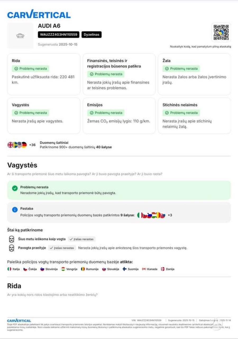 White Audi A6 2017 in Jonava, with an engine capacity of 2.00 L and mileage of 227 thousand km for 15500 €, photo 38 on AUTOMOTO.COM.LV