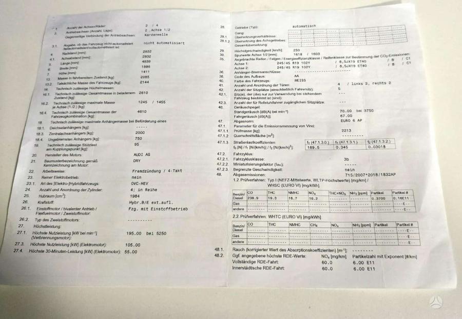 Balts Audi A6 2021 Šauļi, ar dzinēja tilpumu 1.98 L un nobraukumu 79 tūkst. km par 28900 €, foto 31 vietnē AUTOMOTO.COM.LV