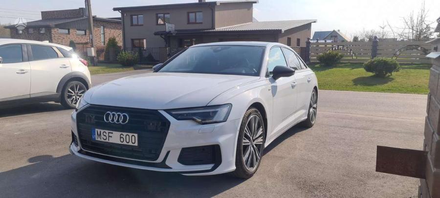White Audi A6 2021 in Radviliskis, with an engine capacity of 2.00 L and mileage of 47 thousand km for 32700 €, photo 1 on AUTOMOTO.COM.LV