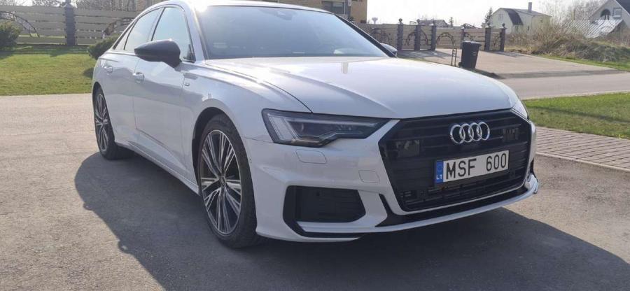 White Audi A6 2021 in Radviliskis, with an engine capacity of 2.00 L and mileage of 47 thousand km for 32700 €, photo 2 on AUTOMOTO.COM.LV