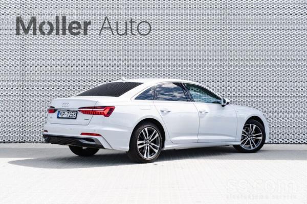 White Audi A6 2024 in Riga, with an engine capacity of 2.00 L and mileage of 25 thousand km for 44900 €, photo 5 on AUTOMOTO.COM.LV