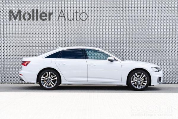 White Audi A6 2024 in Riga, with an engine capacity of 2.00 L and mileage of 25 thousand km for 44900 €, photo 6 on AUTOMOTO.COM.LV