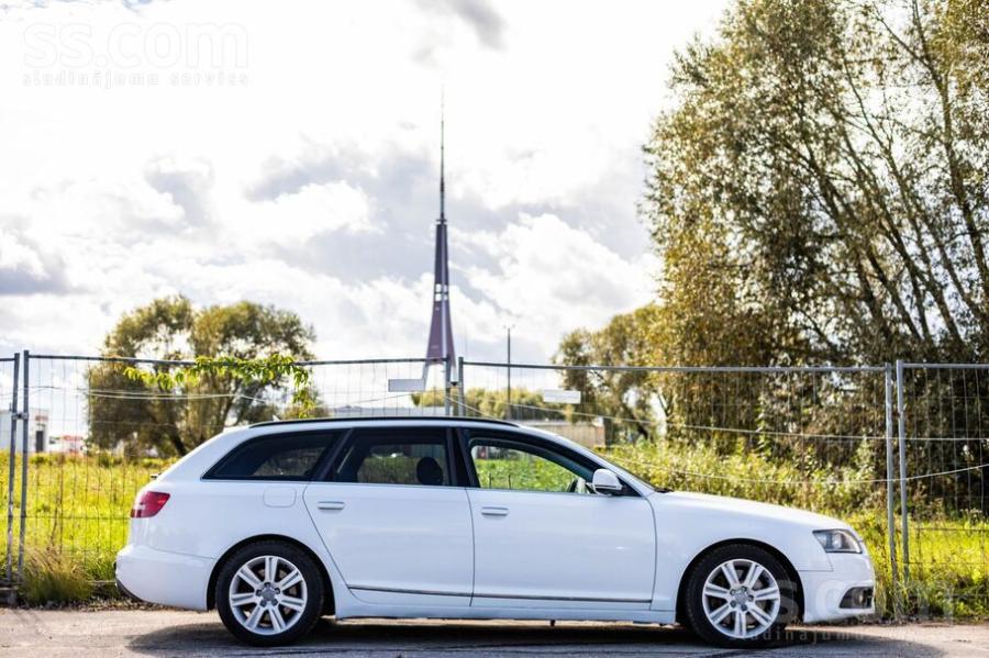 White Audi A6 2009 in Riga, with an engine capacity of 3.00 L and mileage of 334 thousand km for 6290 €, photo 6 on AUTOMOTO.COM.LV
