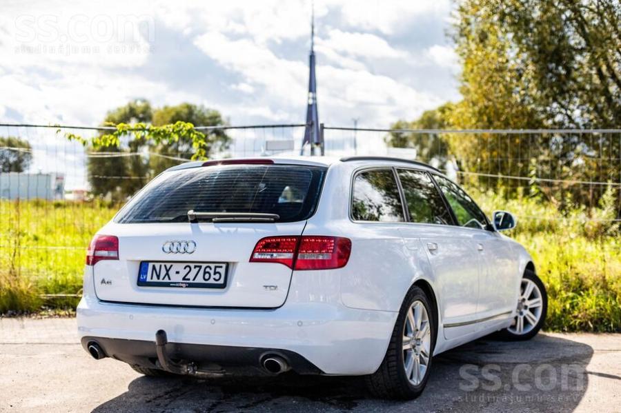 White Audi A6 2009 in Riga, with an engine capacity of 3.00 L and mileage of 334 thousand km for 6290 €, photo 8 on AUTOMOTO.COM.LV