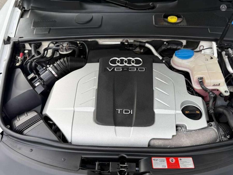 White Audi A6 2010 in Vilnius, with an engine capacity of 2.97 L and mileage of 282 thousand km for 6650 €, photo 19 on AUTOMOTO.COM.LV