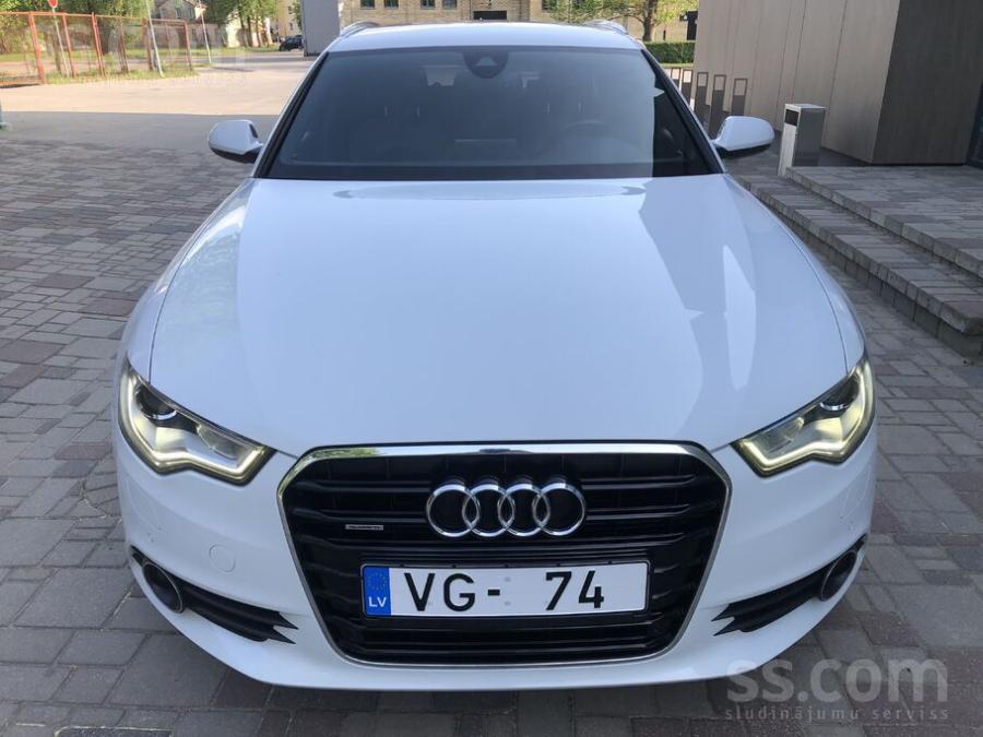 White Audi A6 2013 in Dobele, with an engine capacity of 3.00 L and mileage of 355 thousand km for 10250 €, photo 4 on AUTOMOTO.COM.LV